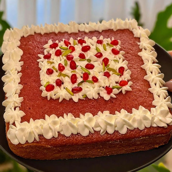 طرز تهیه کیک یلدایی شیک و خوشمزه خانگی برای شب چله